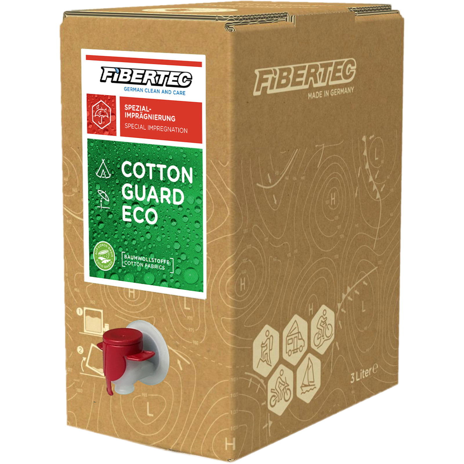 FIBERTEC Cotton Guard Eco Bag in Box 3 Liter - Baumwollimprägnierung ...